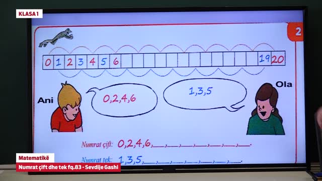 Klasa 1 - Matematikë - Numrat çift dhe tek | GjirafaVideo