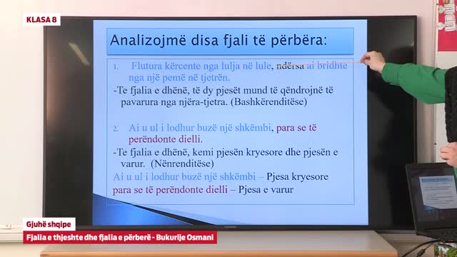 Klasa 8 - Gjuhë Amtare - Fjalia e thjeshtë dhe fjalia e përbërë ...